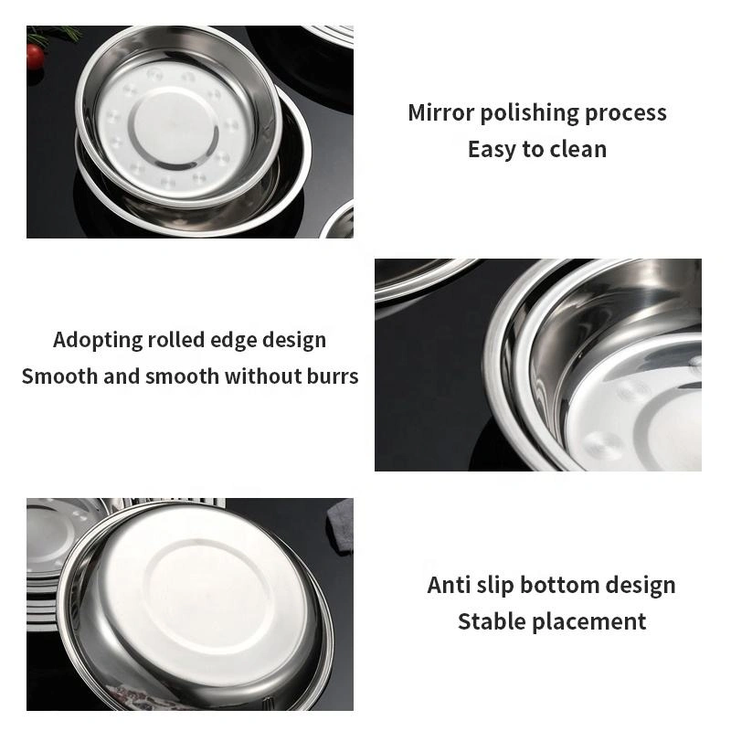 9 Inch Stainless Steel Round Trays Wholesale, Stainless Steel Serving ...